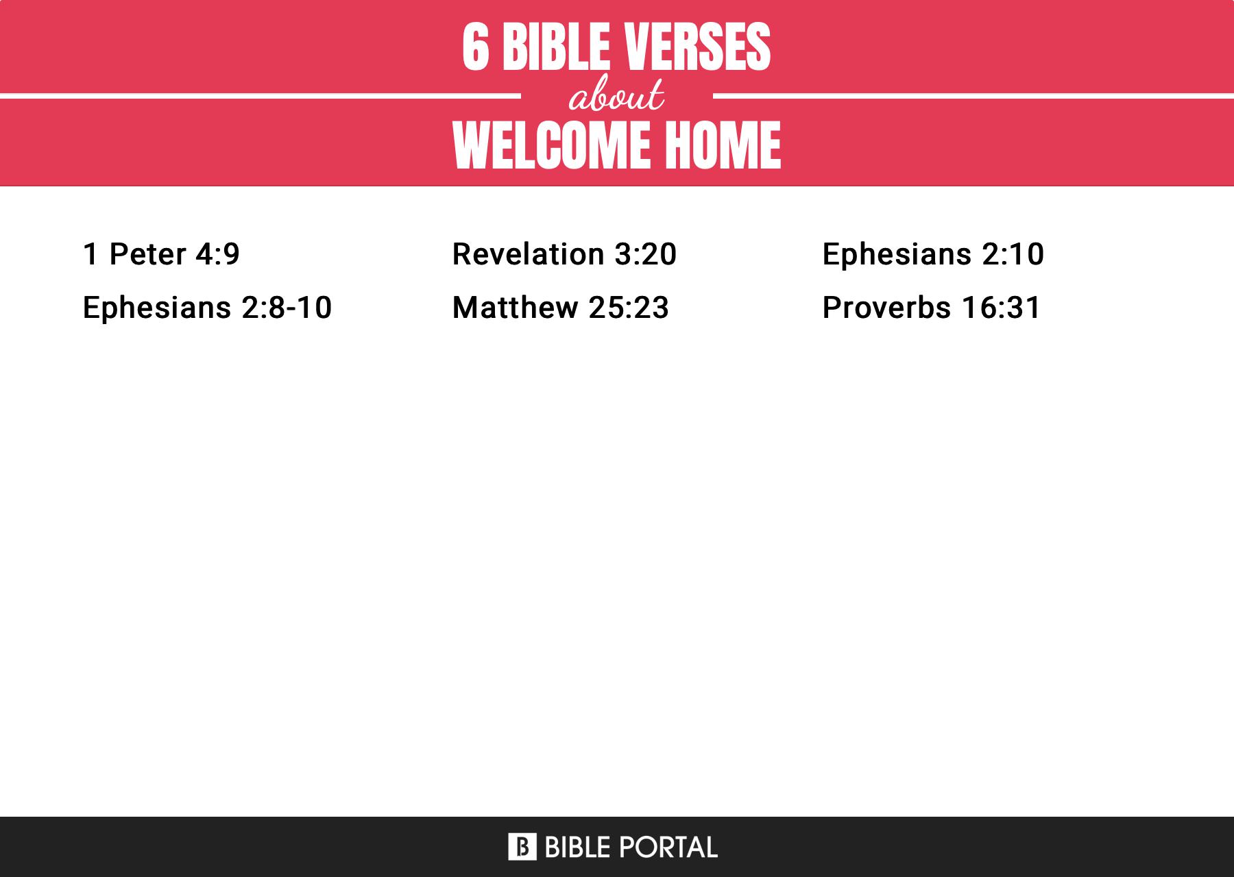 6 Bible Verses about Welcome Home?