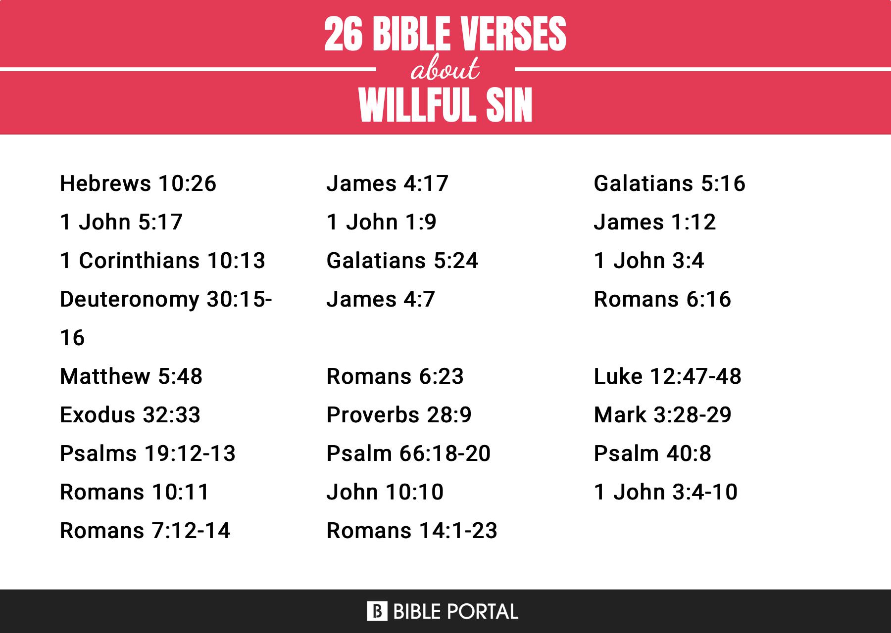 26 Bible Verses about Willful Sin