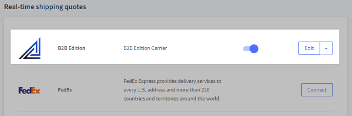 B2B Edition Settings