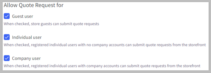 B2B Edition Settings