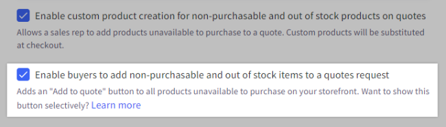 B2B Edition Settings