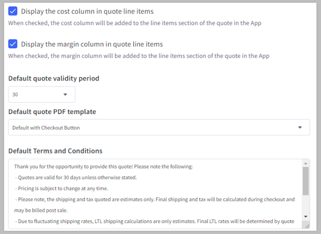B2B Edition Settings