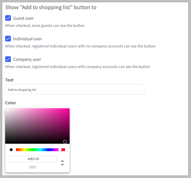 B2B Edition Settings