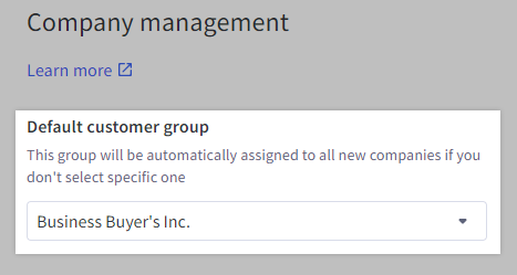 Companies and Customer Groups in B2B Edition