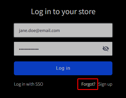 Logging in to Your Store