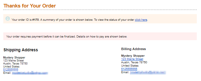 Customer Order Notifications