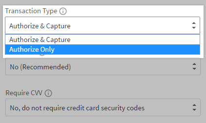 Manually Capturing Transactions (Authorize Only)