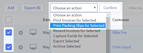 Printing Packing Slips