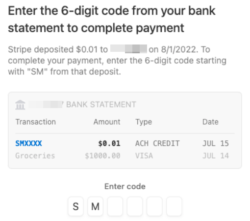 ACH (Automated Clearing House) Direct Debit