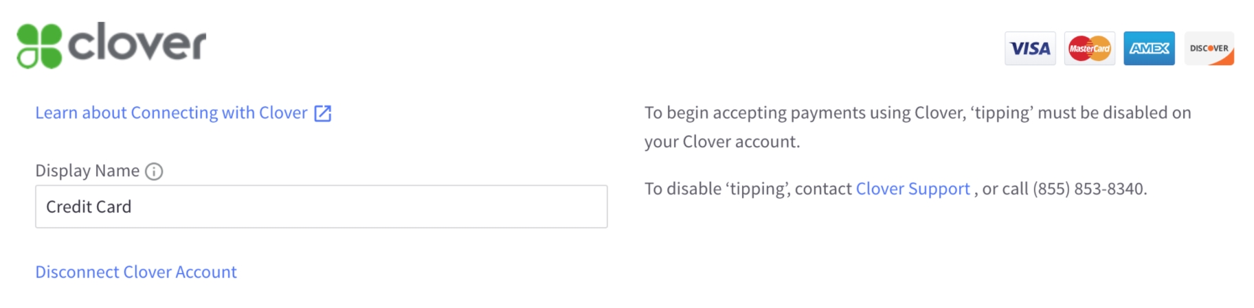 Connecting with Clover Payments