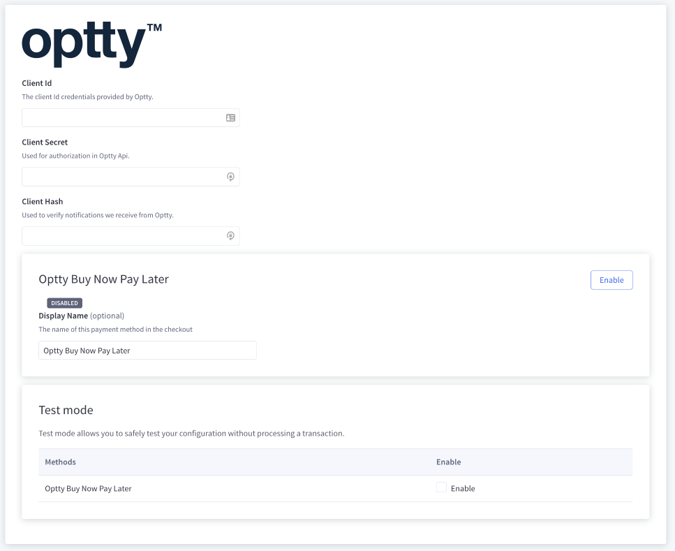 Connecting with Optty