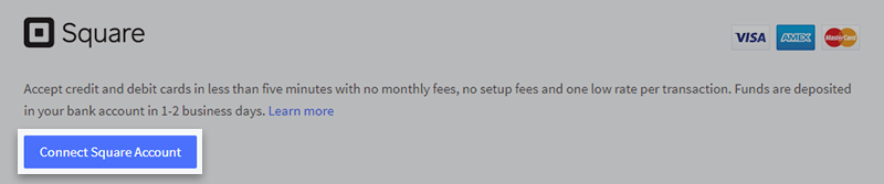 Connecting with Square Payments