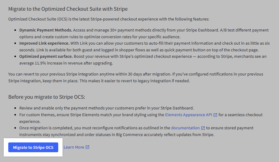 Connecting with Stripe OCS