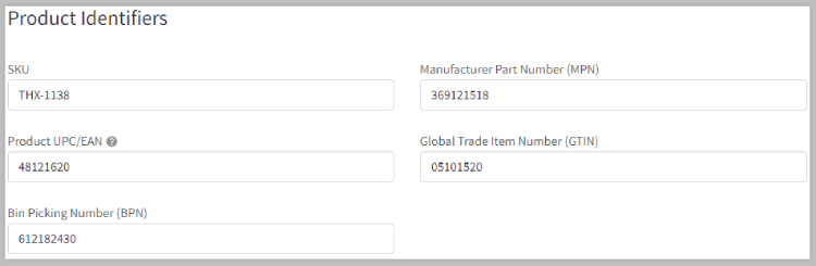 Adding Product Identifiers