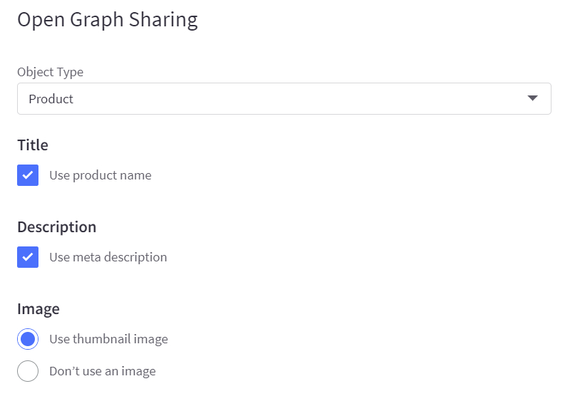Facebook Open Graph Settings