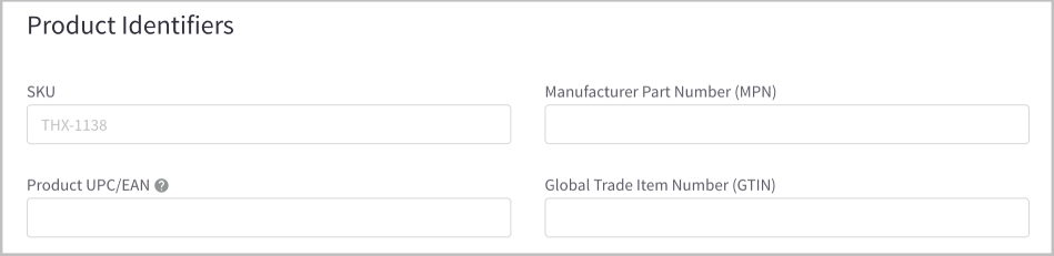 Adding Product Identifiers