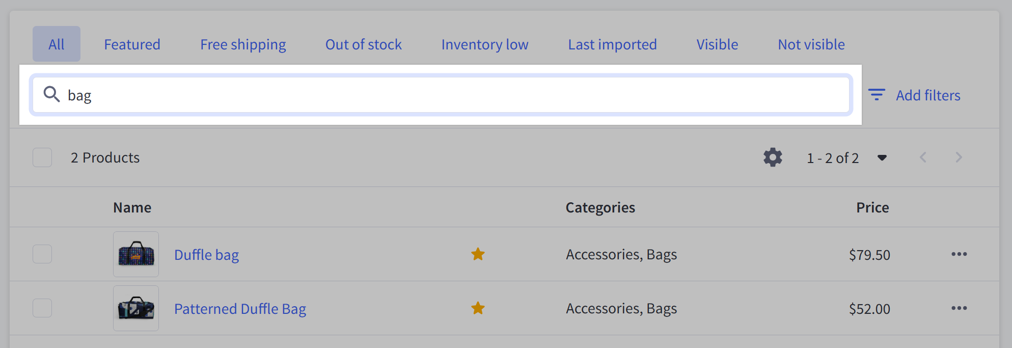 Searching Products