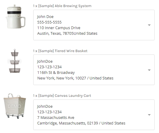 Offering Shipping to Multiple Addresses