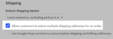 Offering Shipping to Multiple Addresses