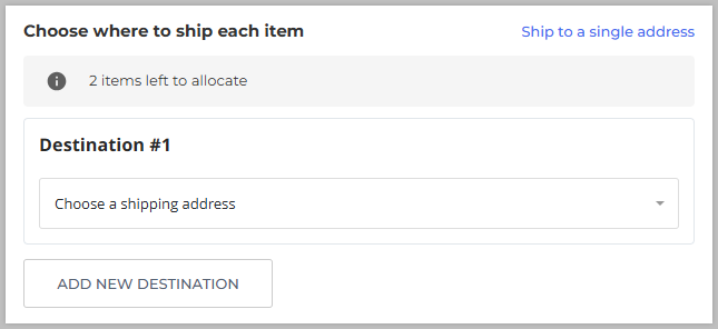 Offering Shipping to Multiple Addresses