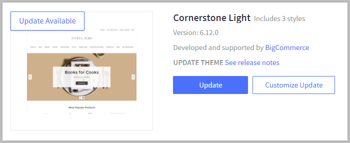 Updating a Marketplace Theme