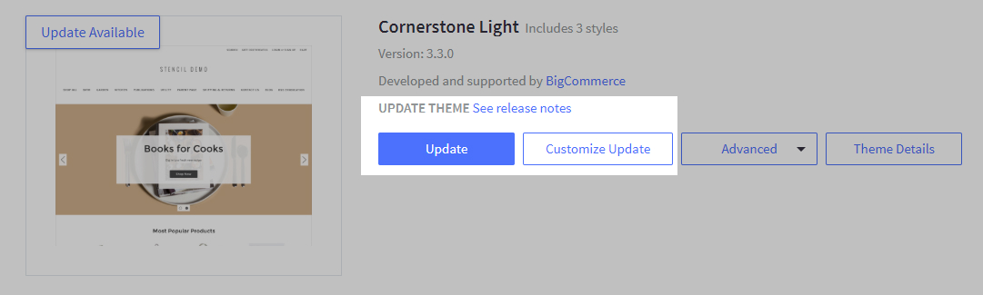 Updating a Marketplace Theme