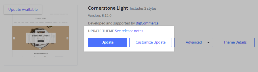 Updating a Marketplace Theme