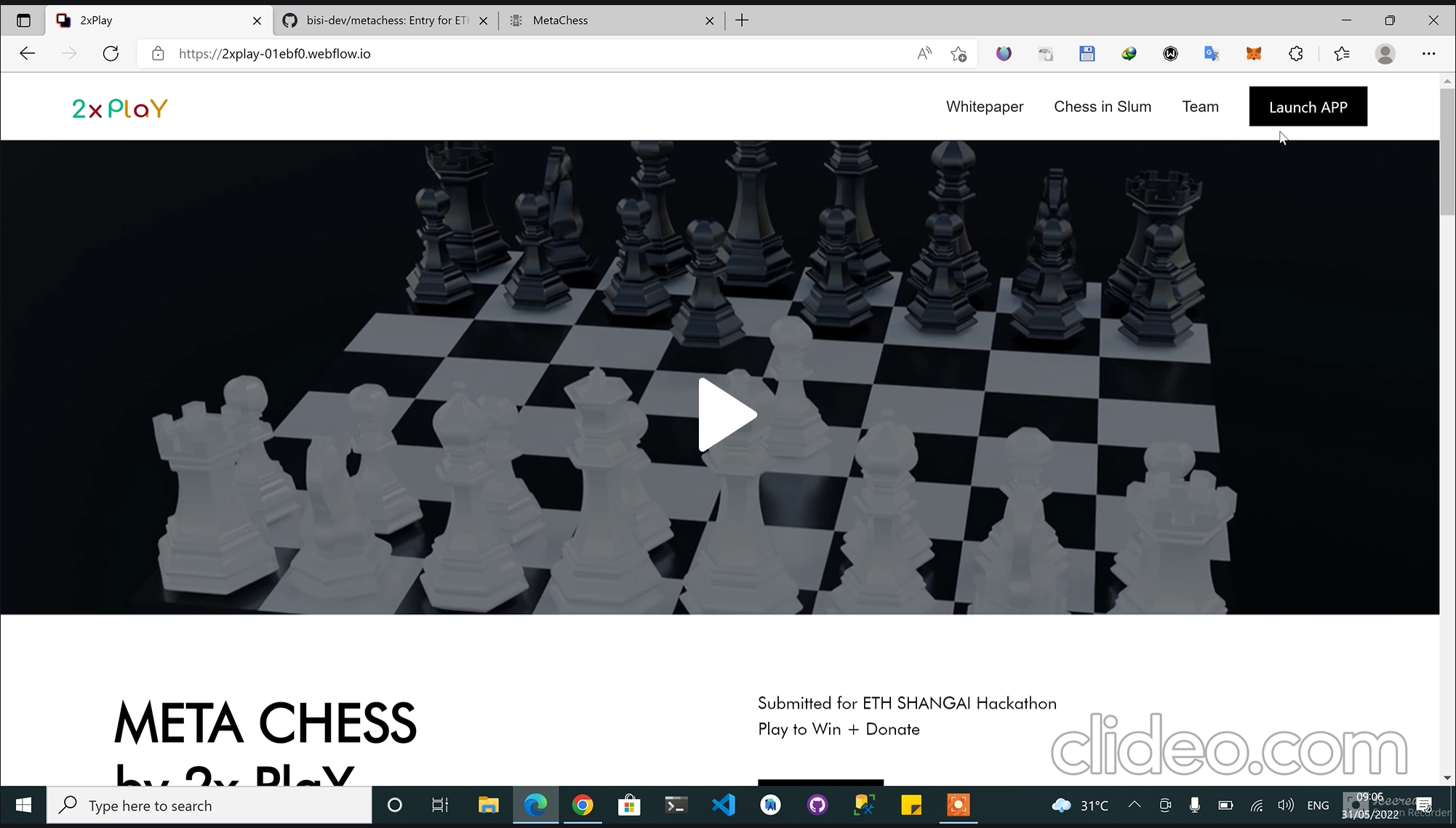 GitHub - bisi-dev/metachess: Entry for ETH Shangai Hackhathon. A Play2Earn + Donate DApp