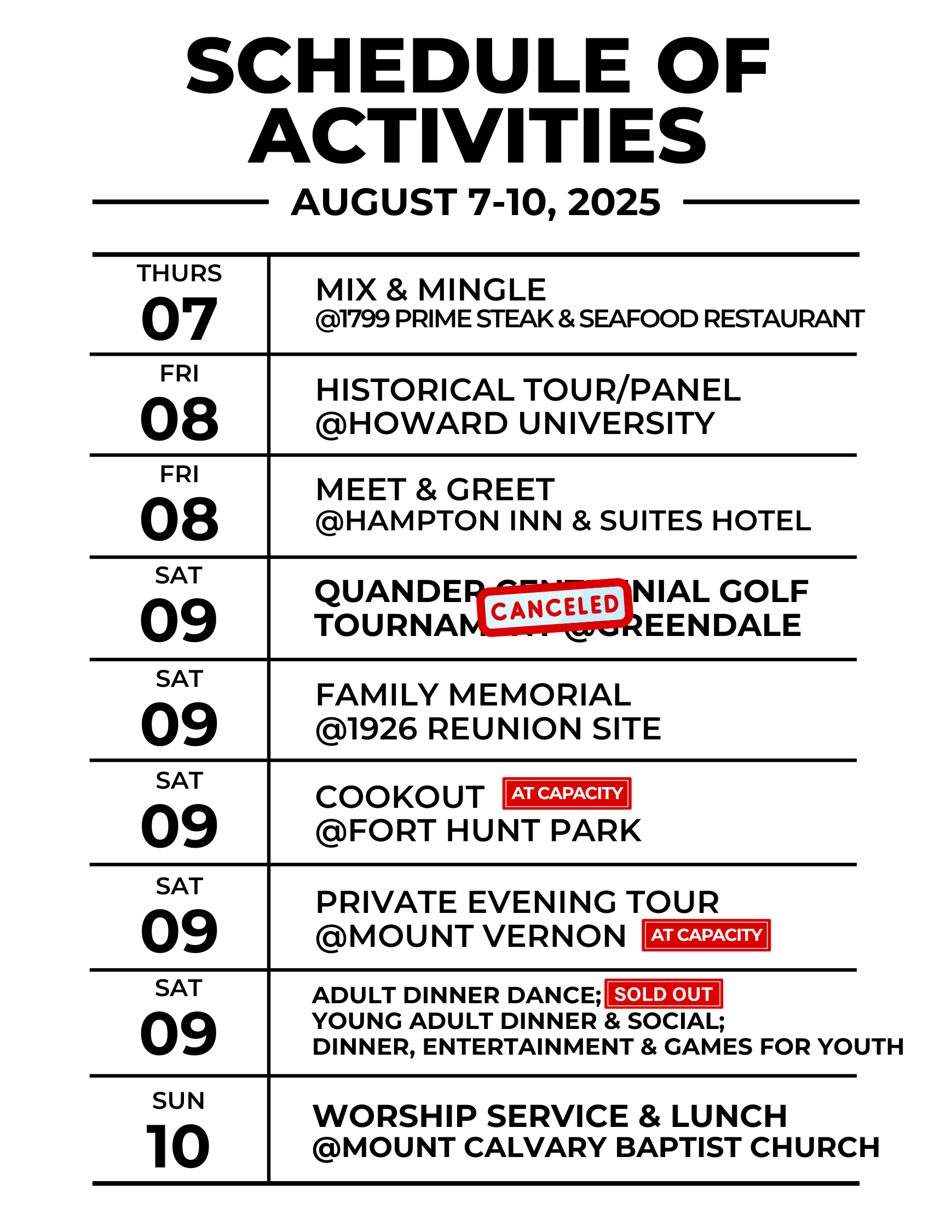 The Centennial Quander Reunion - Landing Page