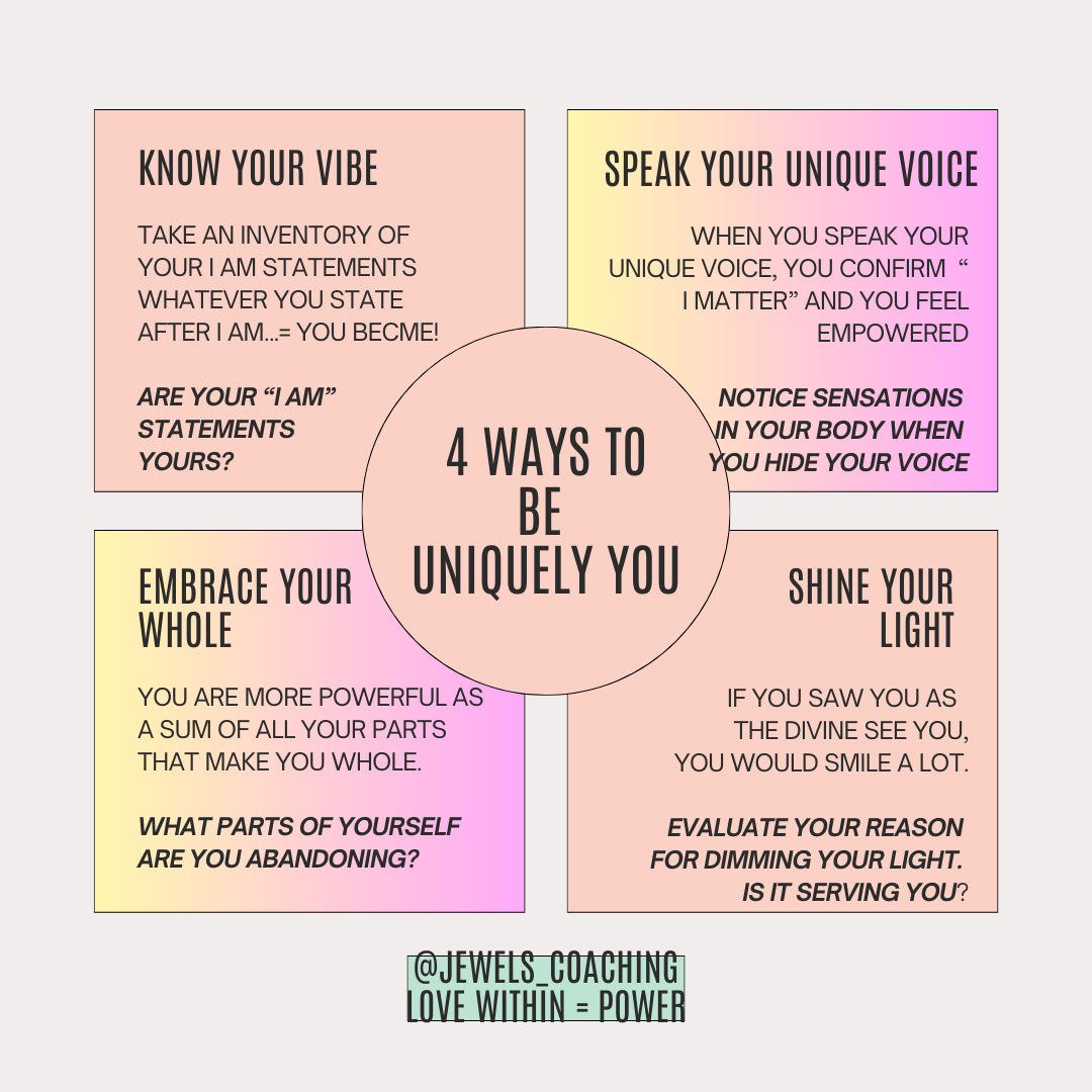 4 WAYS TO BE UNIQUELY YOU! by Jewels Lamm