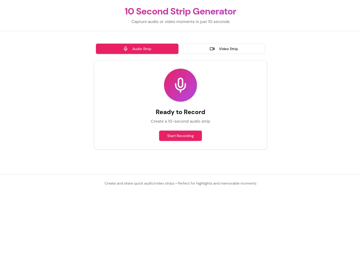 10 Second Strip Generator