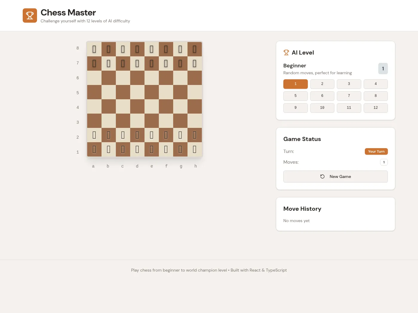 12-Level Chess Game in Python