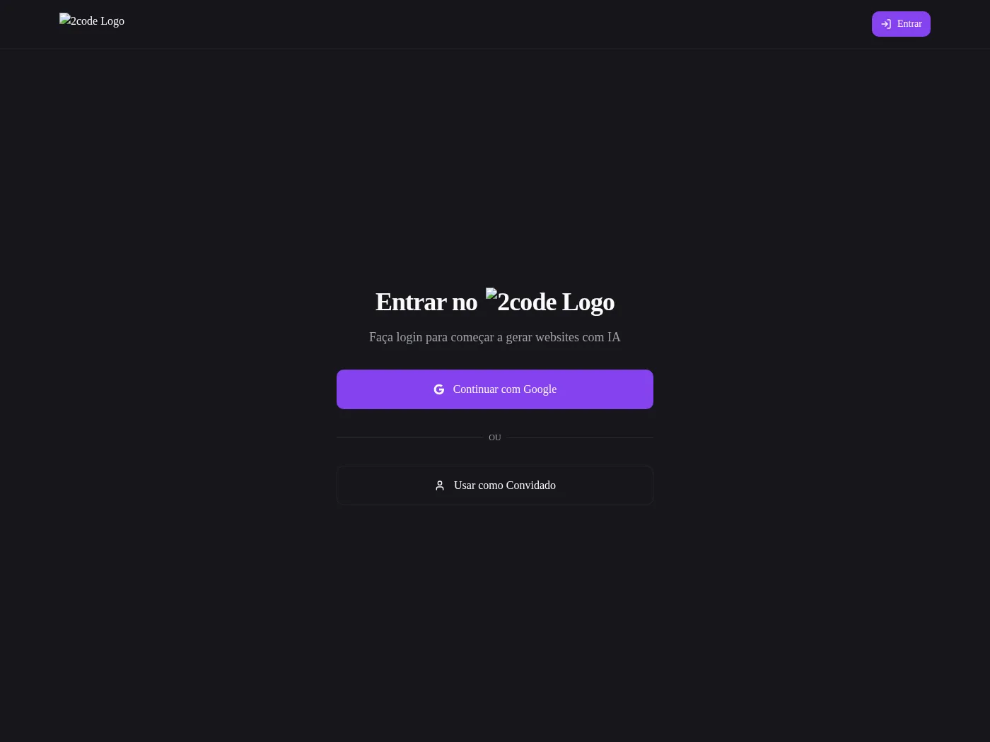 2CODE AI Website Generator