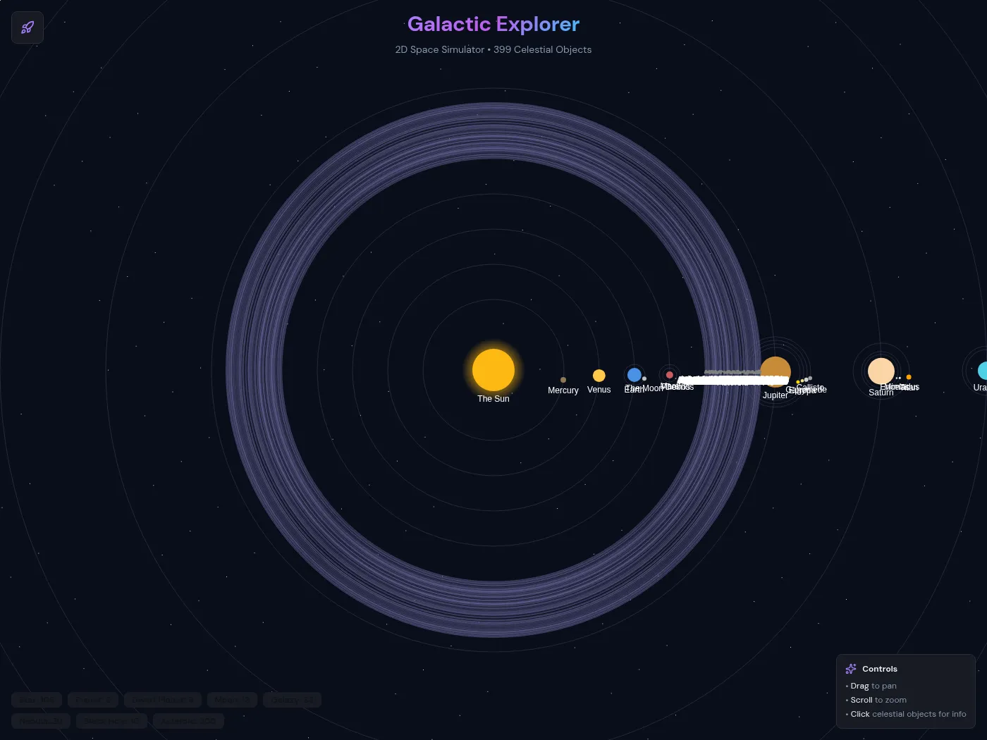 Galactic Explorer: 2D Space Simulator
