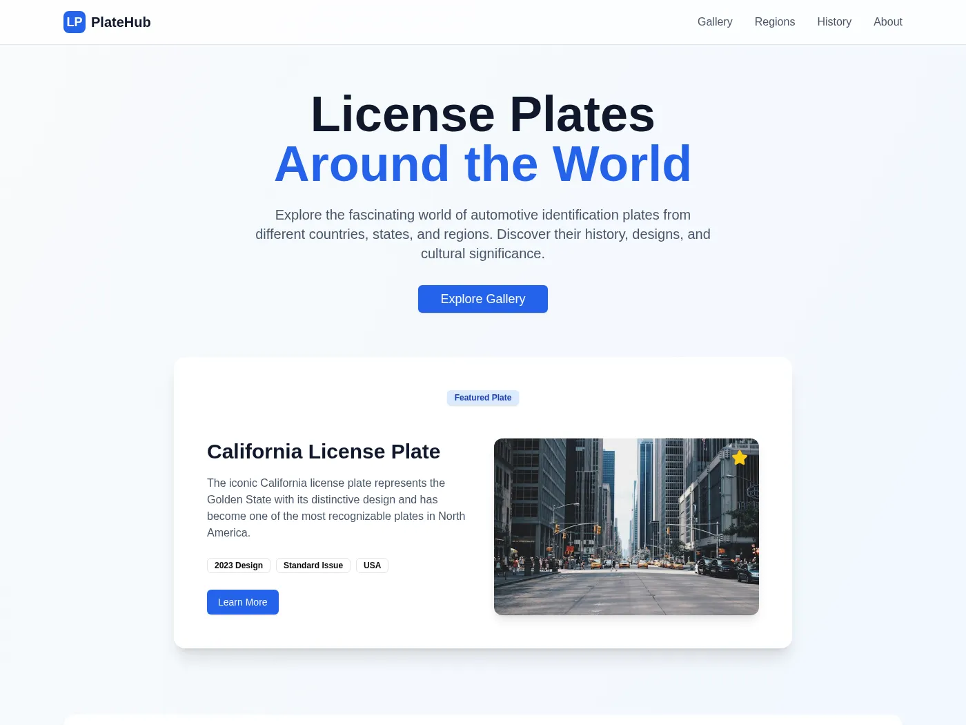 License Plates Website
