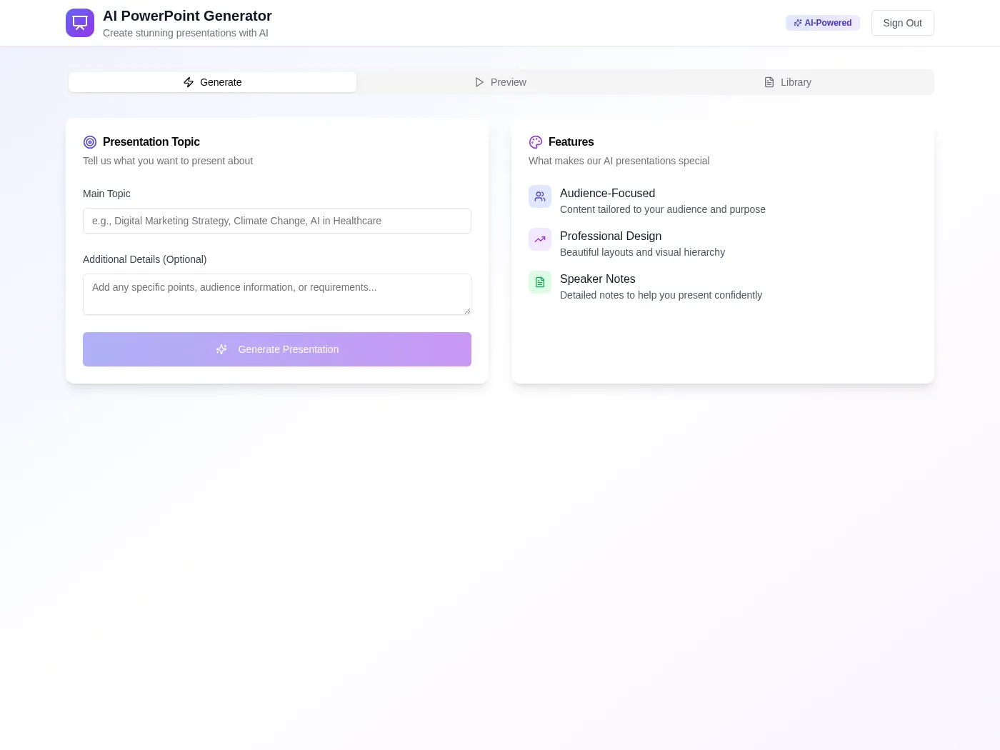 AI PowerPoint Generator