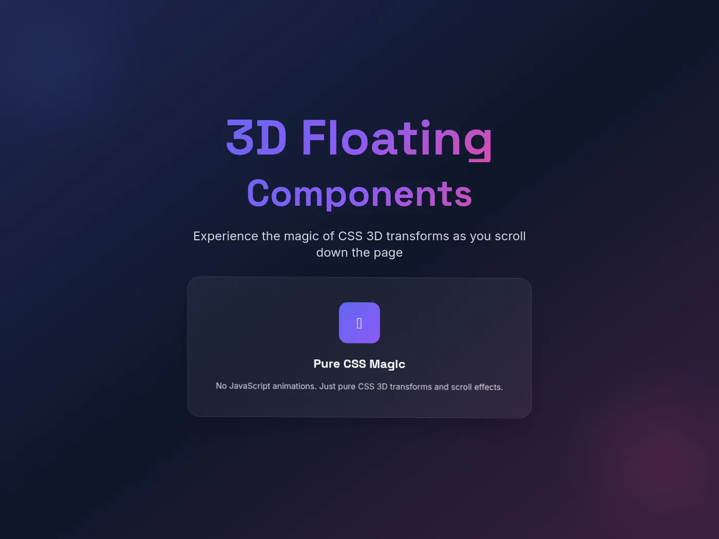 3D Floating Components on Scroll Website