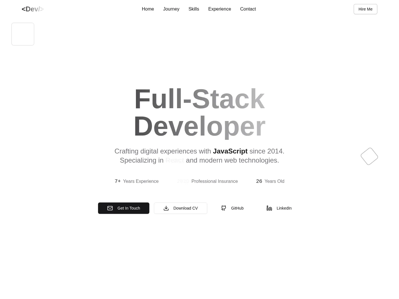 3D Full-Stack JavaScript Developer Portfolio