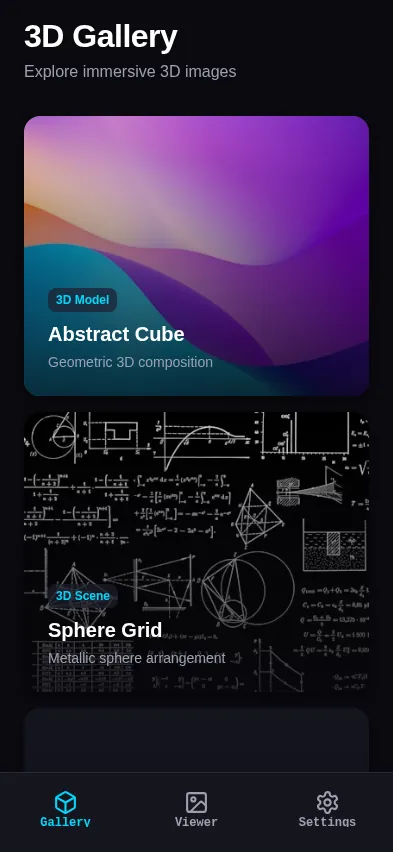3D Image Viewer Mobile App