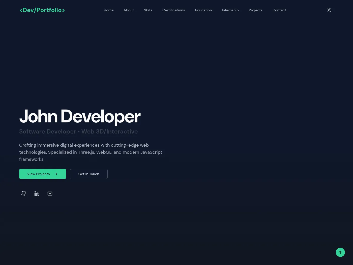 3D Interactive Developer Portfolio