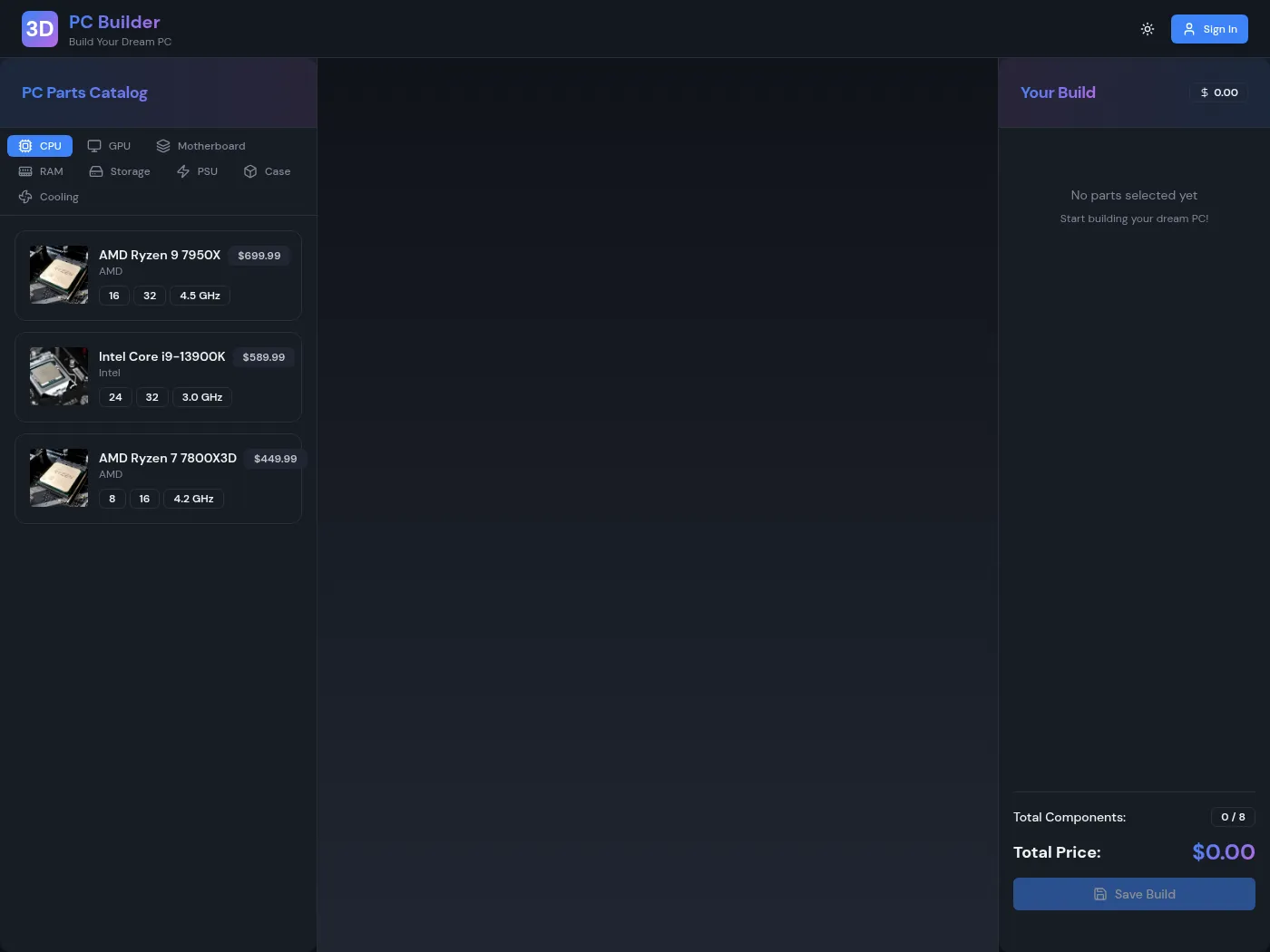 Realistic 3D PC Builder Platform (Remix)