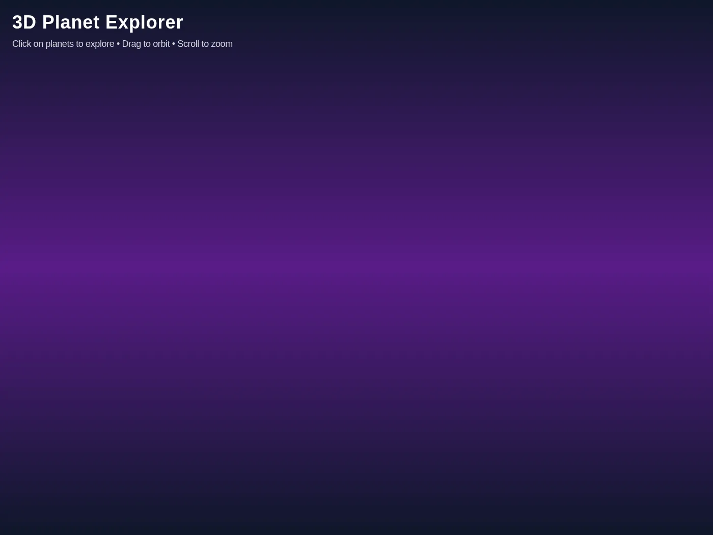 3D Planet Explorer: Interactive Solar System Visualization