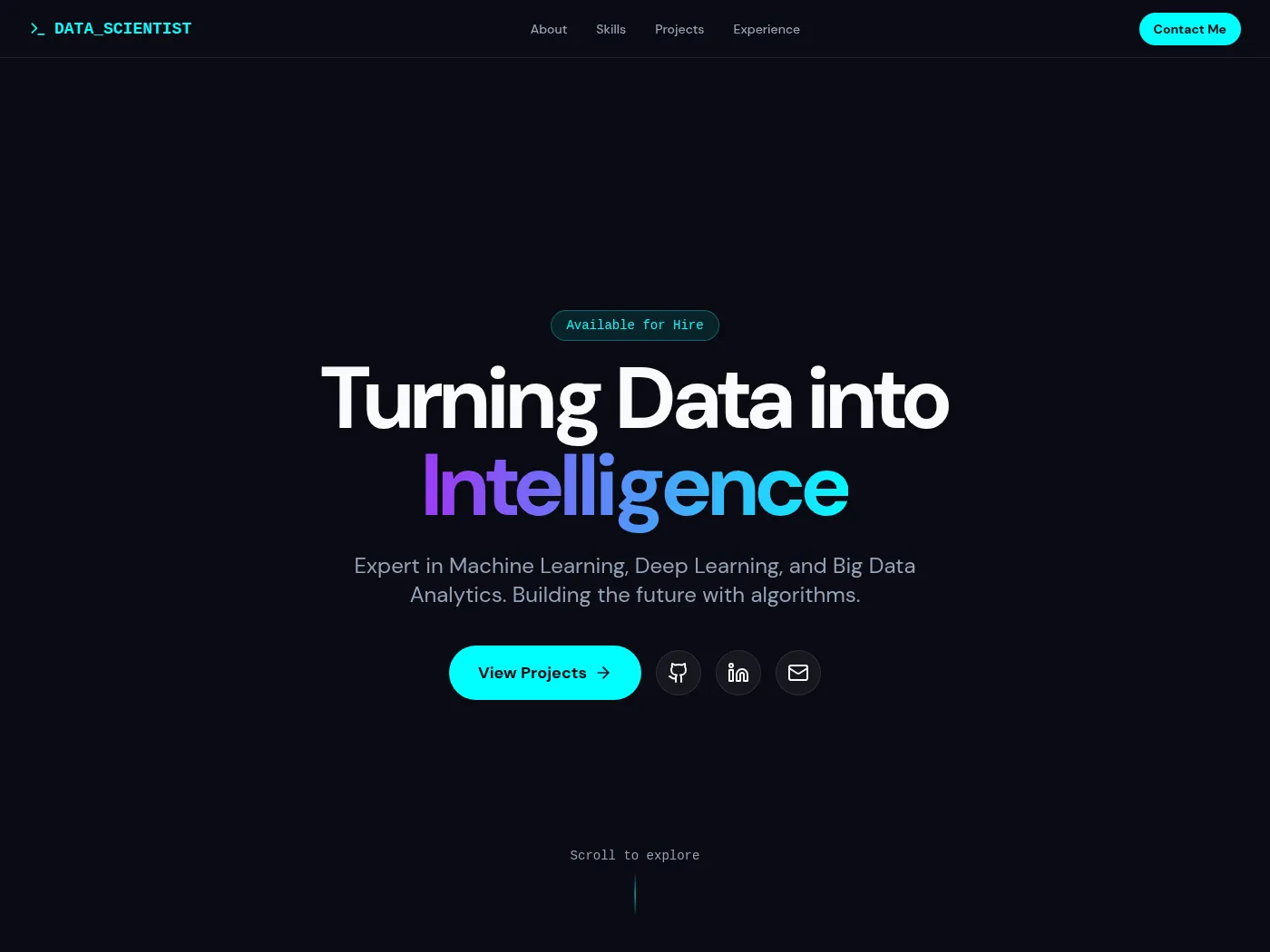 3D Animated Portfolio for Data Scientist