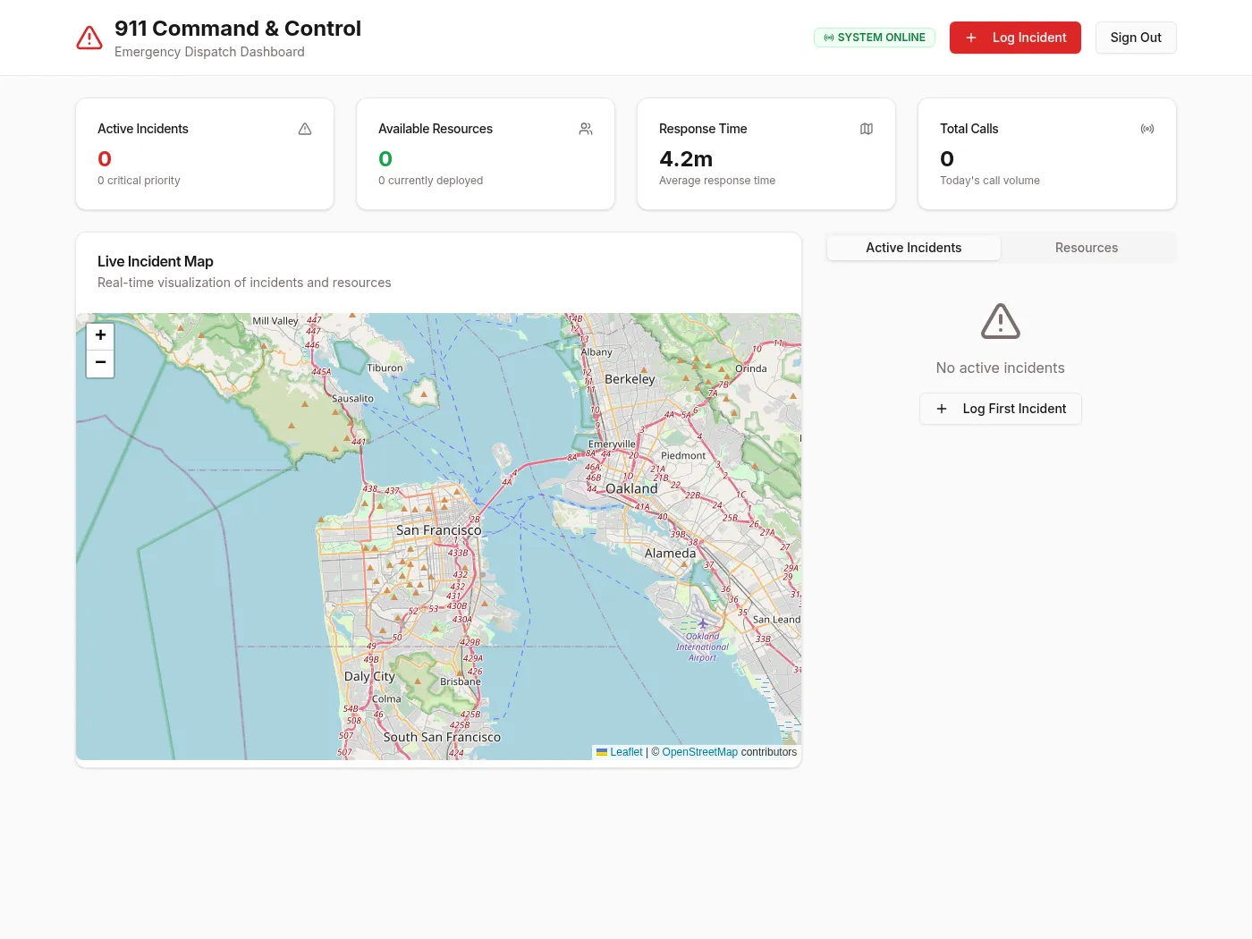 911 Command & Control Dispatch Dashboard