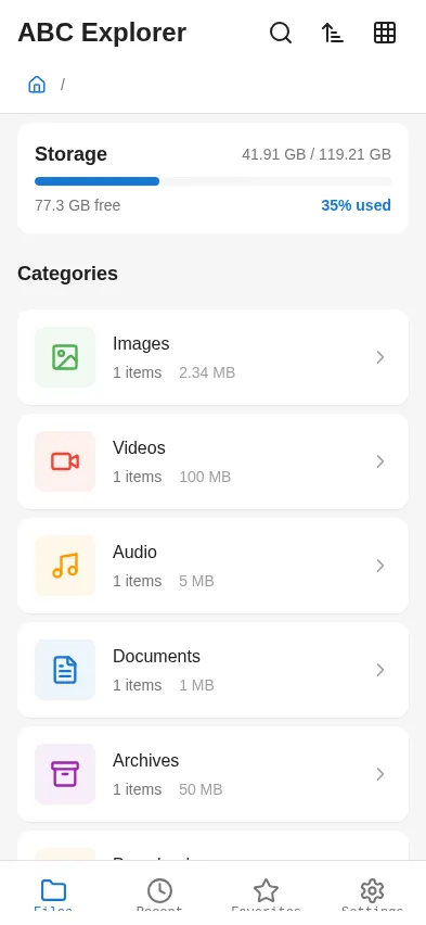 ABC Explorer Android Clone