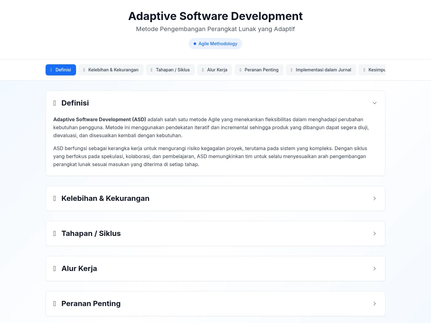 Adaptive Software Development (ASD) Method Overview