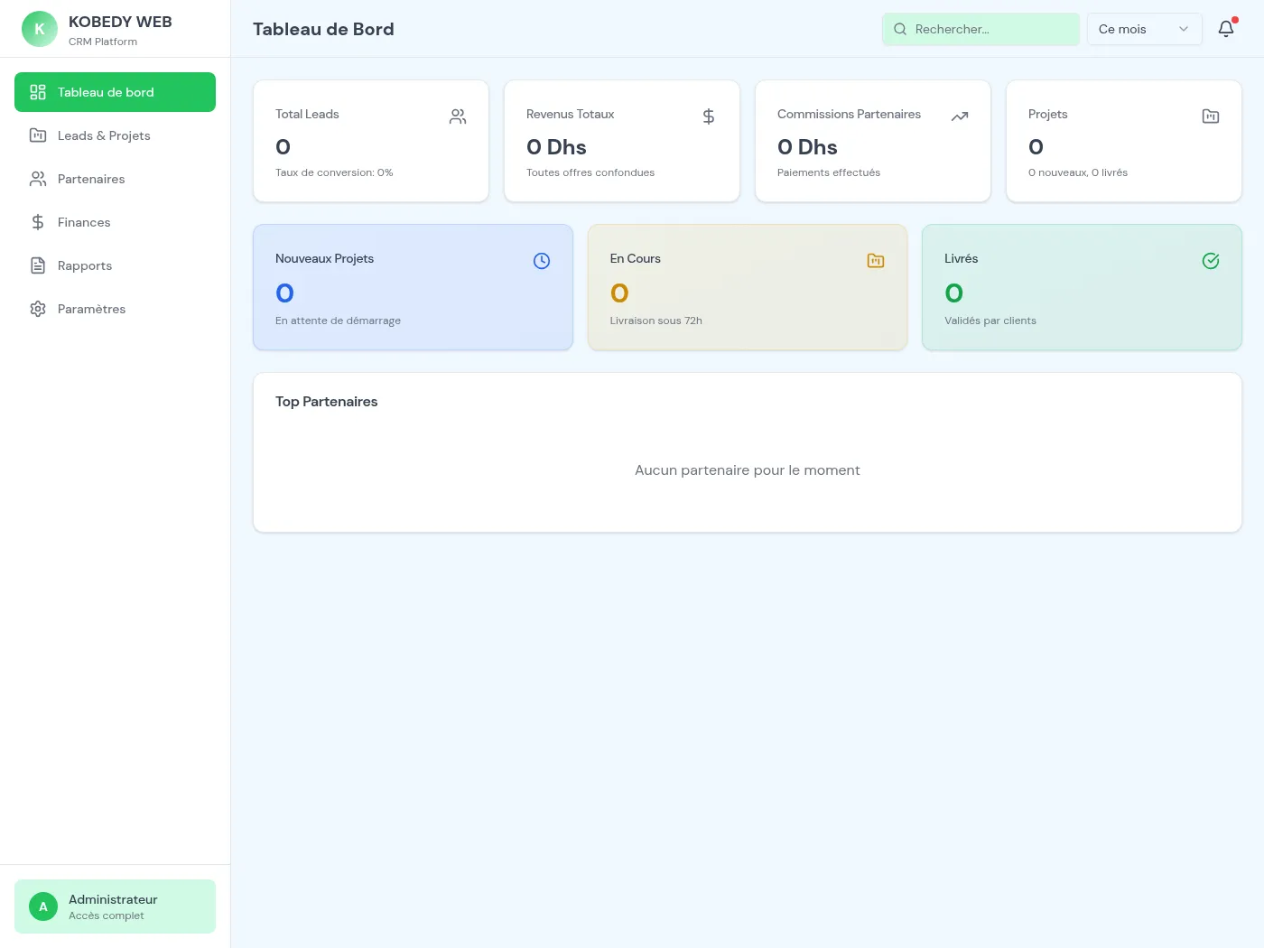 Dynamic Admin and Partner Management Platform