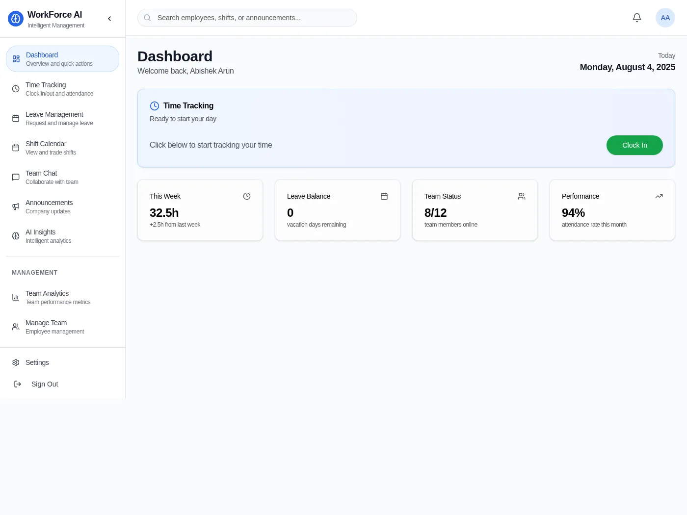 Agentic Workforce Management System
