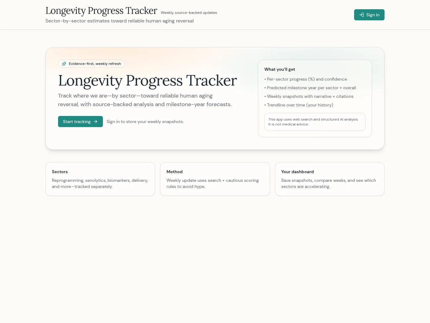 Longevity Progress Tracker