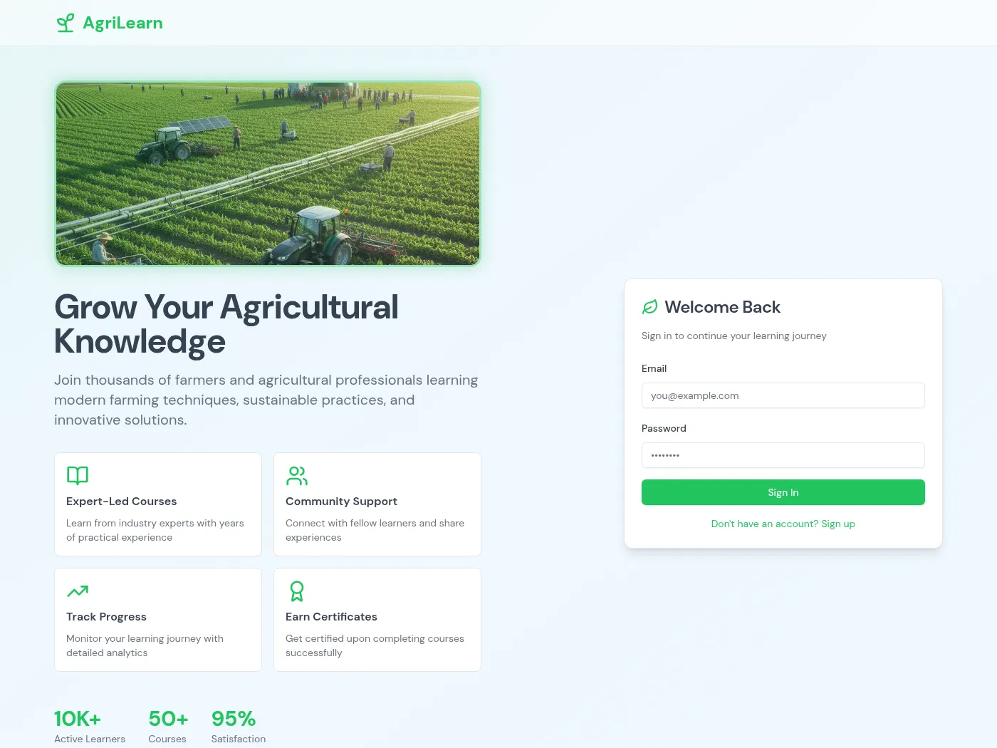 AgriLearn Learning Platform Clone